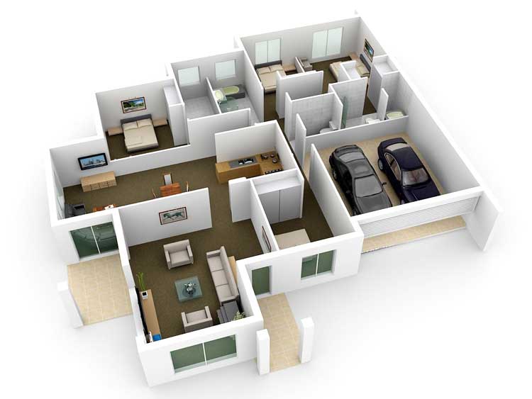 3D Floor Plan Modeling: Floor Plan 3D Rendering Services India | TrueCADD
