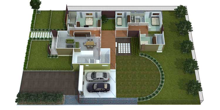 3D Floor Plan Modeling: Floor Plan 3D Rendering Services India | TrueCADD